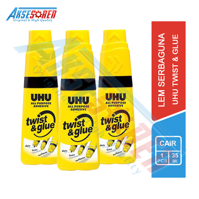 LEM SERBAGUNA UHU TWIST & GLUE [1 BOTOL/35ML] / UHU ALL PURPOSE ...