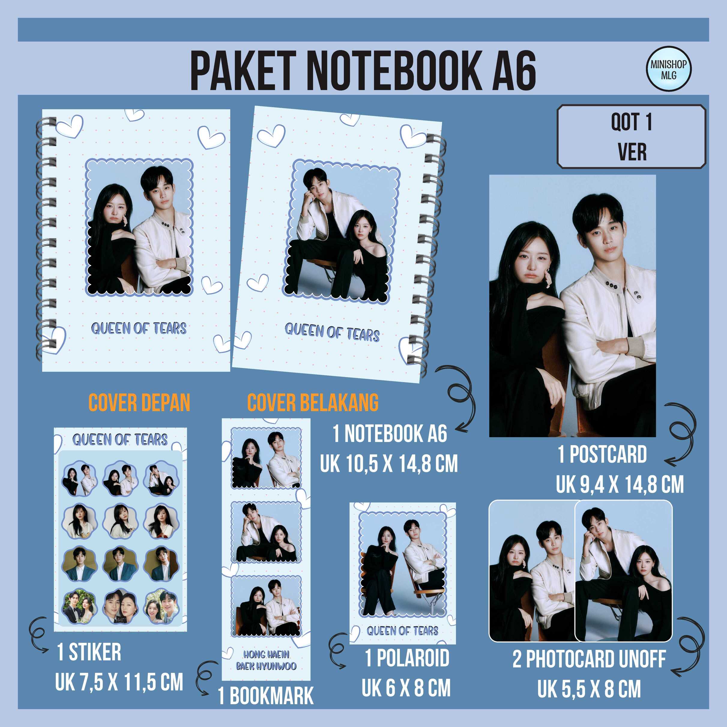 PAKET HEMAT NOTEBOOK QUEEN OF TEARS UNOFFICIAL - FANKIT KIM SOO HYUN ...