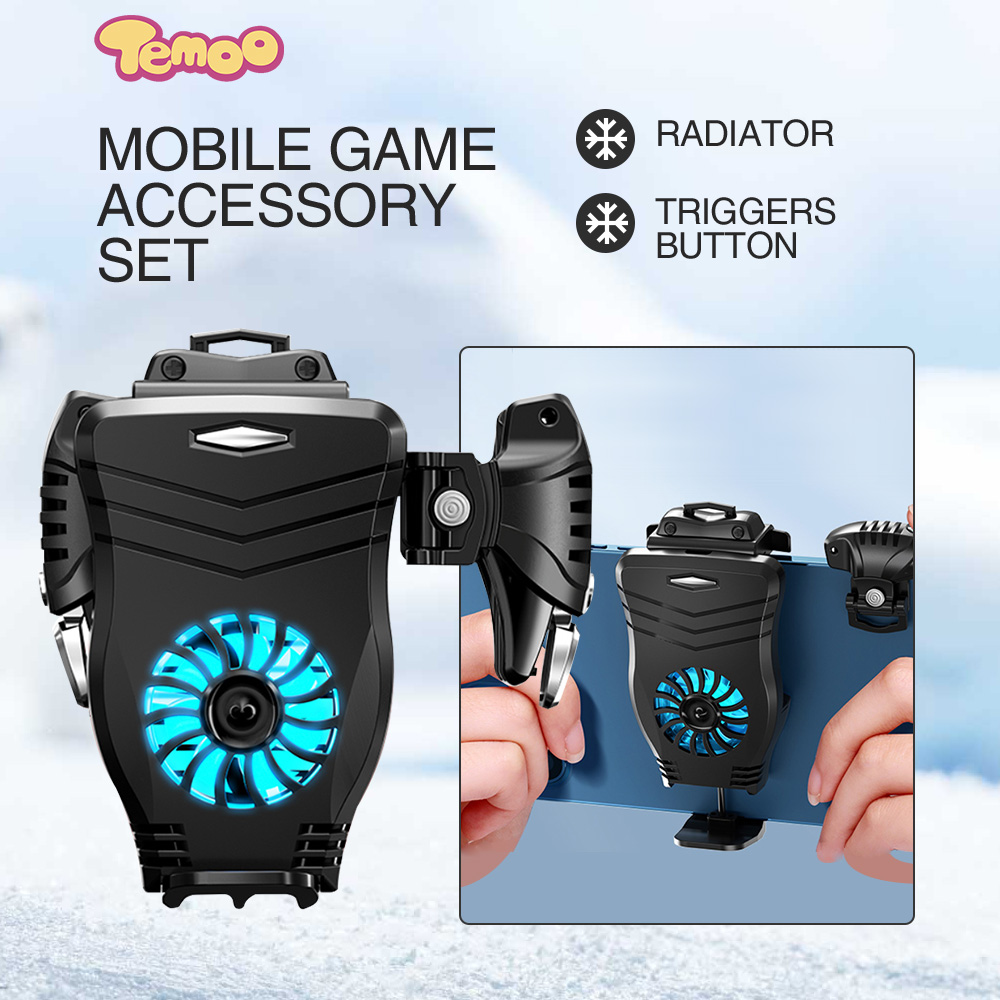 Temoo Universal ชุดเกมโทรศัพท์มือถือหม้อน้ำ + จอยเกมพัดลมโทรศัพท์ Turbo ...
