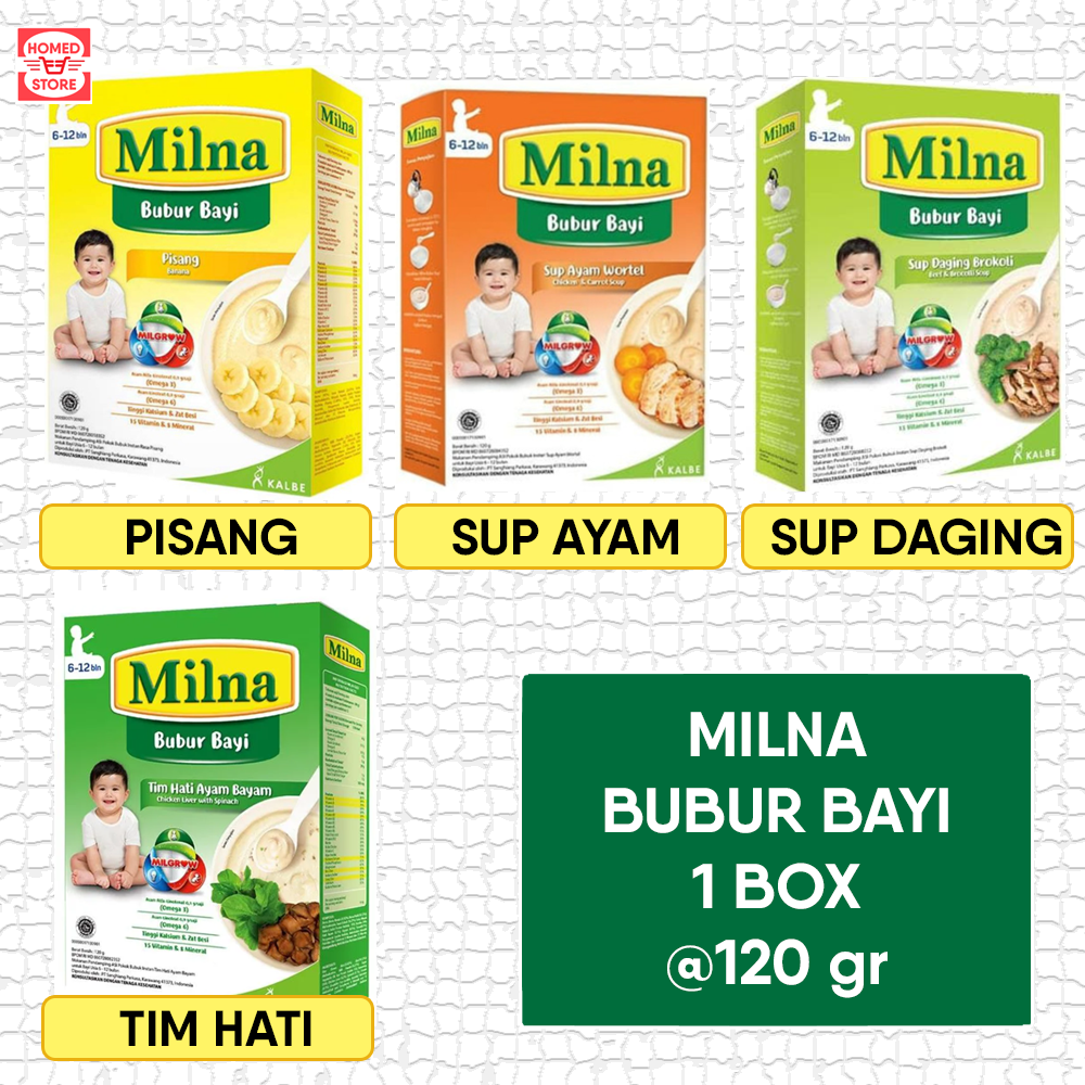 Milna Bubur Bayi Semua Varian Rasa 1 Box 120 gr | Lazada Indonesia