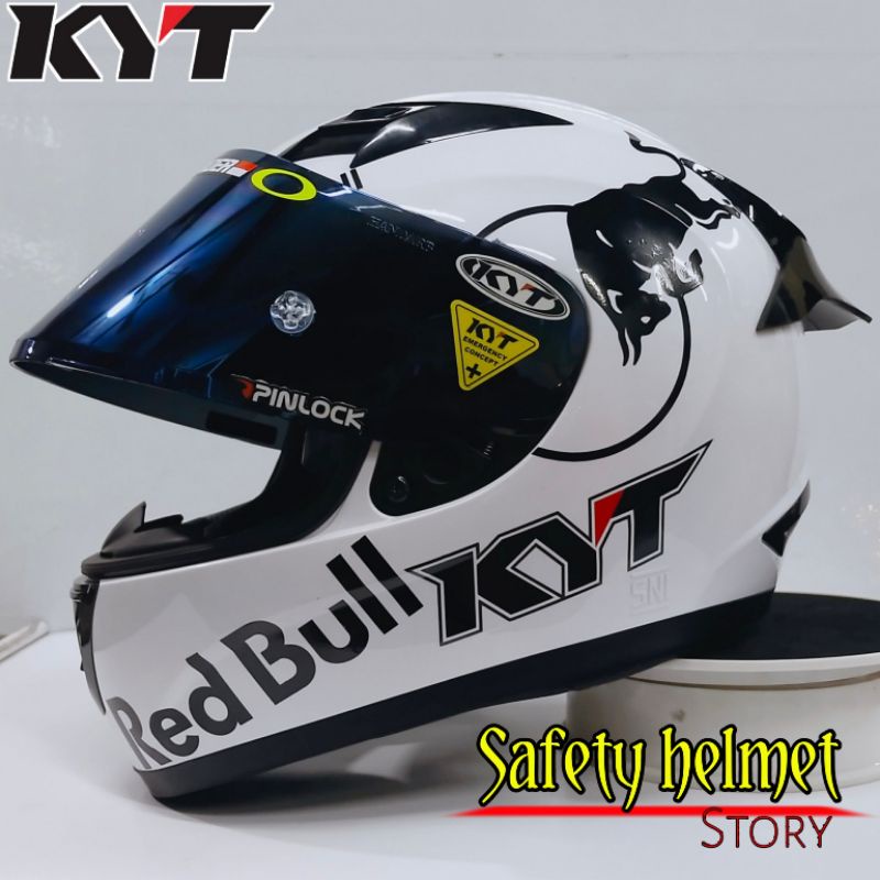 Helm Full Face KYT R-10 Original KYT Black Doff REDBULL Free Kaca ...