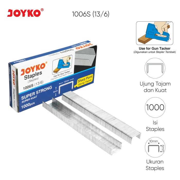Staples Isi Stapler Gun Tacker Refill Joyko 1006S (13/6) | Lazada Indonesia