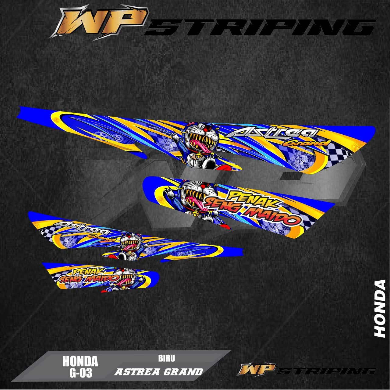 STICKER STRIPING ASTREA GRAND / STIKER VARIASI LIST SKOTLET MOTOR HONDA ...