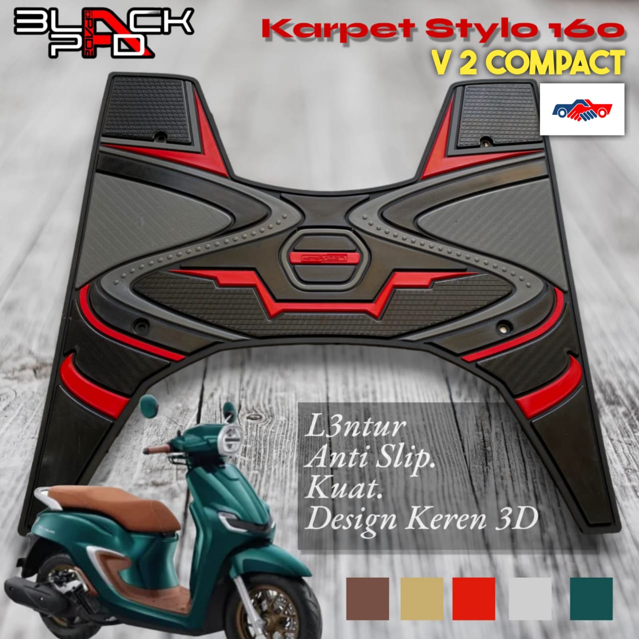 karpet motor STYLO 160 rubber step floor MP27 v3 dan v2 | Lazada Indonesia