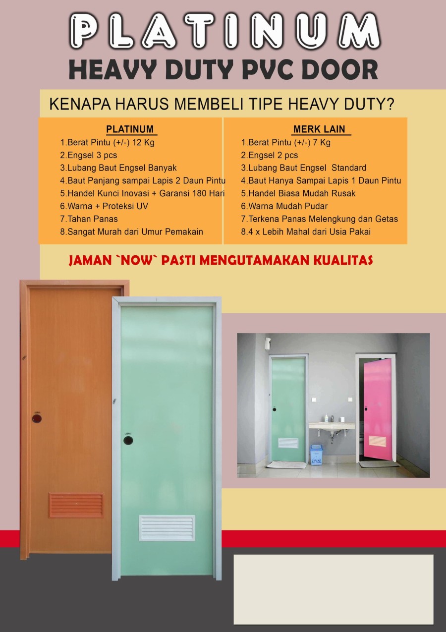 Pintu Kamar Mandi PVC Heavy Duty | Lazada Indonesia