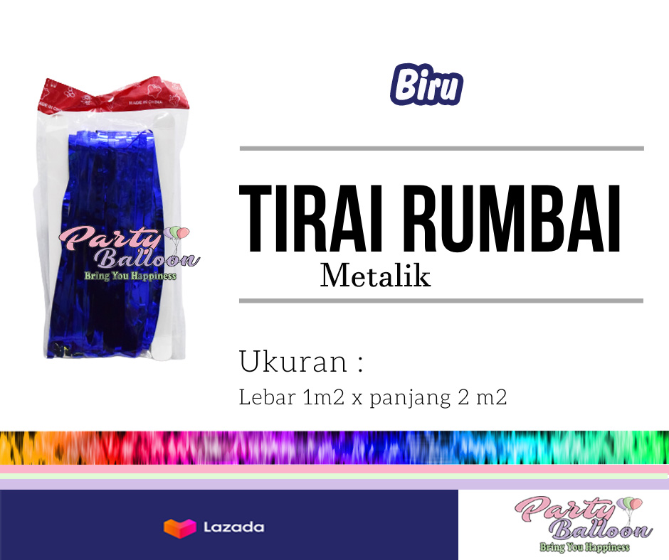 Partybaloon Tirai Rumbai Ulang Tahun Metalik | Rumbai Ulang Tahun ...