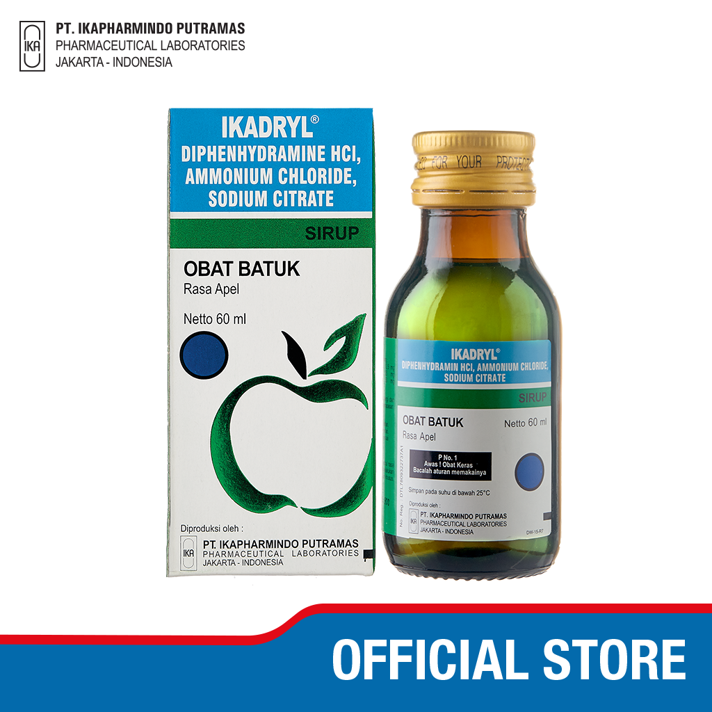 Ikadryl 60 mL - Obat batuk berdahak anak rasa apel - Ikapharmindo ...