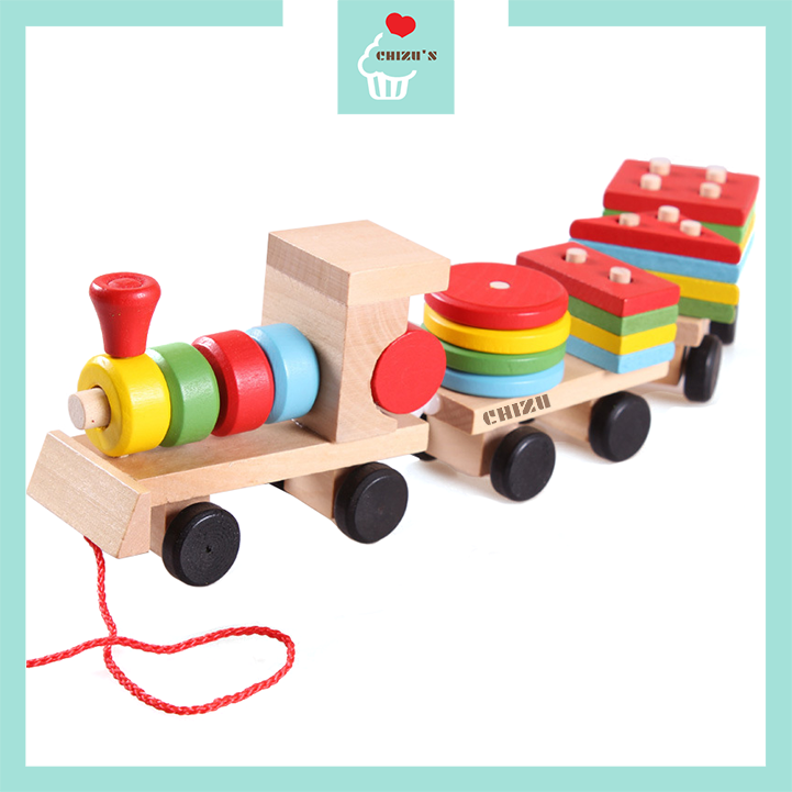 Three Small Train | Puzzle Kereta Api Bentuk Geometri | Shape Stack ...