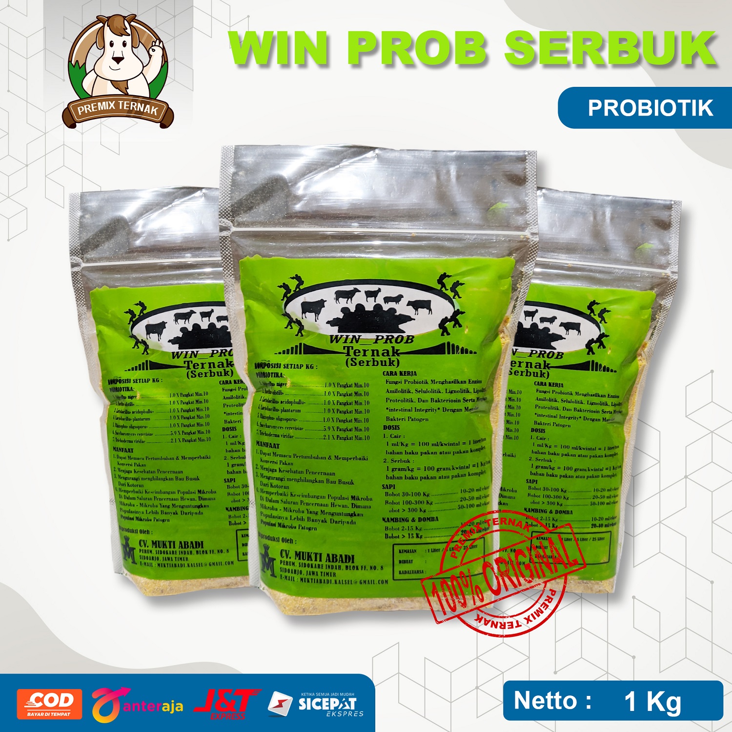 WIN PROB Kering | Probiotik Ternak Untuk Fermentasi Pakan | Lazada ...