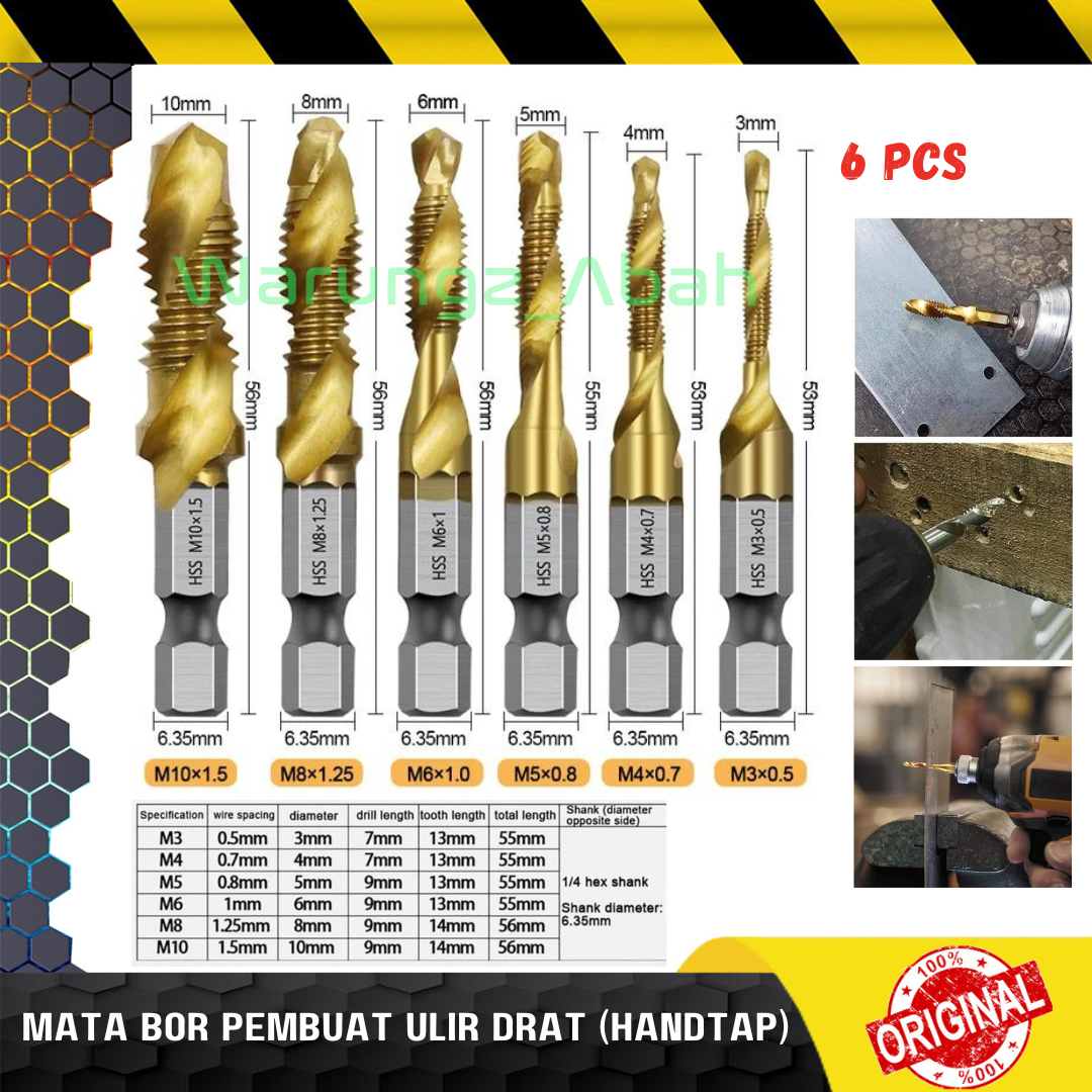 MATA BOR HANDTAP HAND DRILL TAP SENAI SNAI SNEI SCREW HEX TWIST DRILL ...