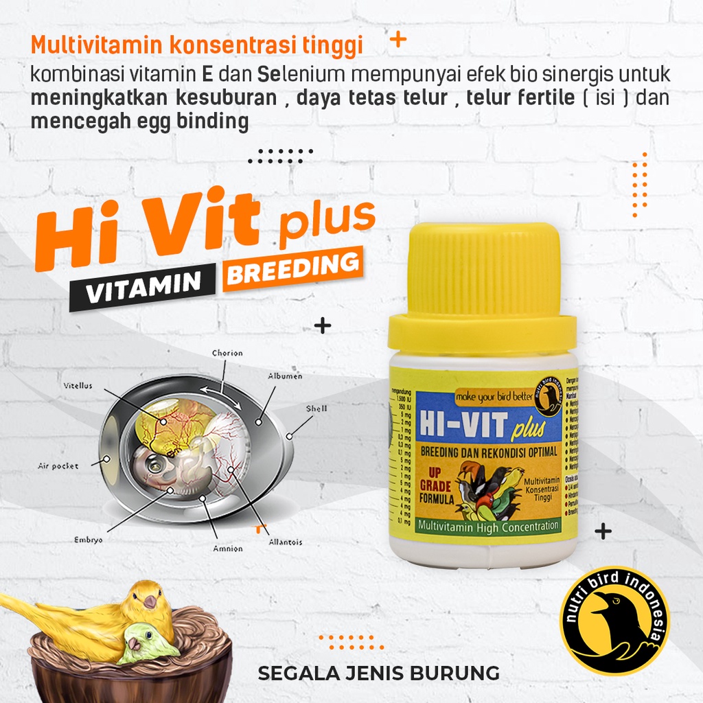 HI VIT PLUS Nutribird Multivitamin Konsentrasi Tinggi untuk breeding ...