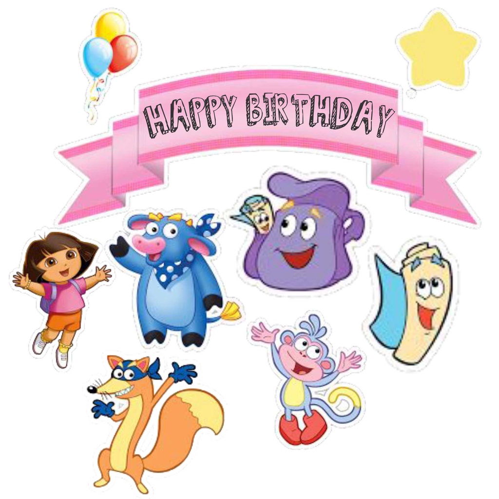 JUMBO TOPPER CAKE ULANG TAHUN / HIASAN KUE DORA THE EXPLORER | Lazada ...