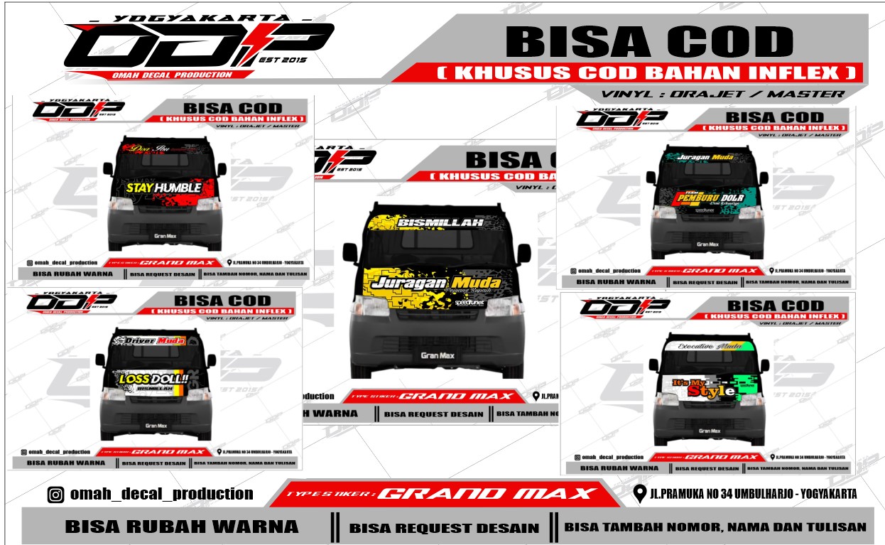 PILIHAN DESAIN STIKER DECAL KABIN MOBIL PICK UP NEW CARRY FUTURA ...