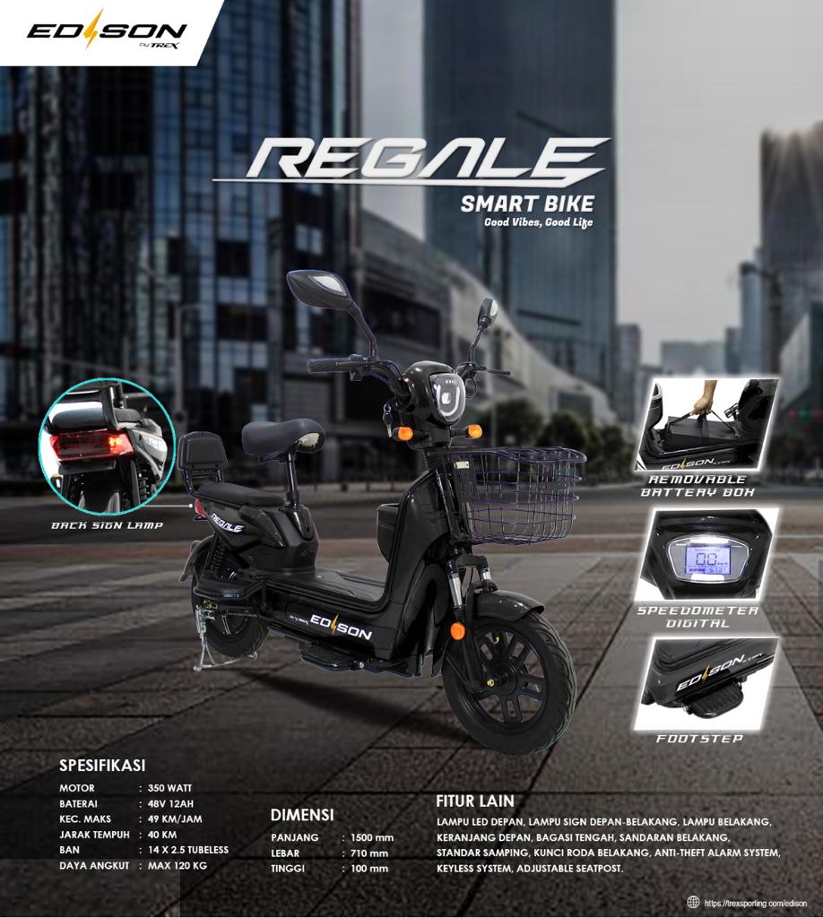 Sepeda Listrik Trex Edison Regale 48V 12A TERMURAH motor listrik murah ...