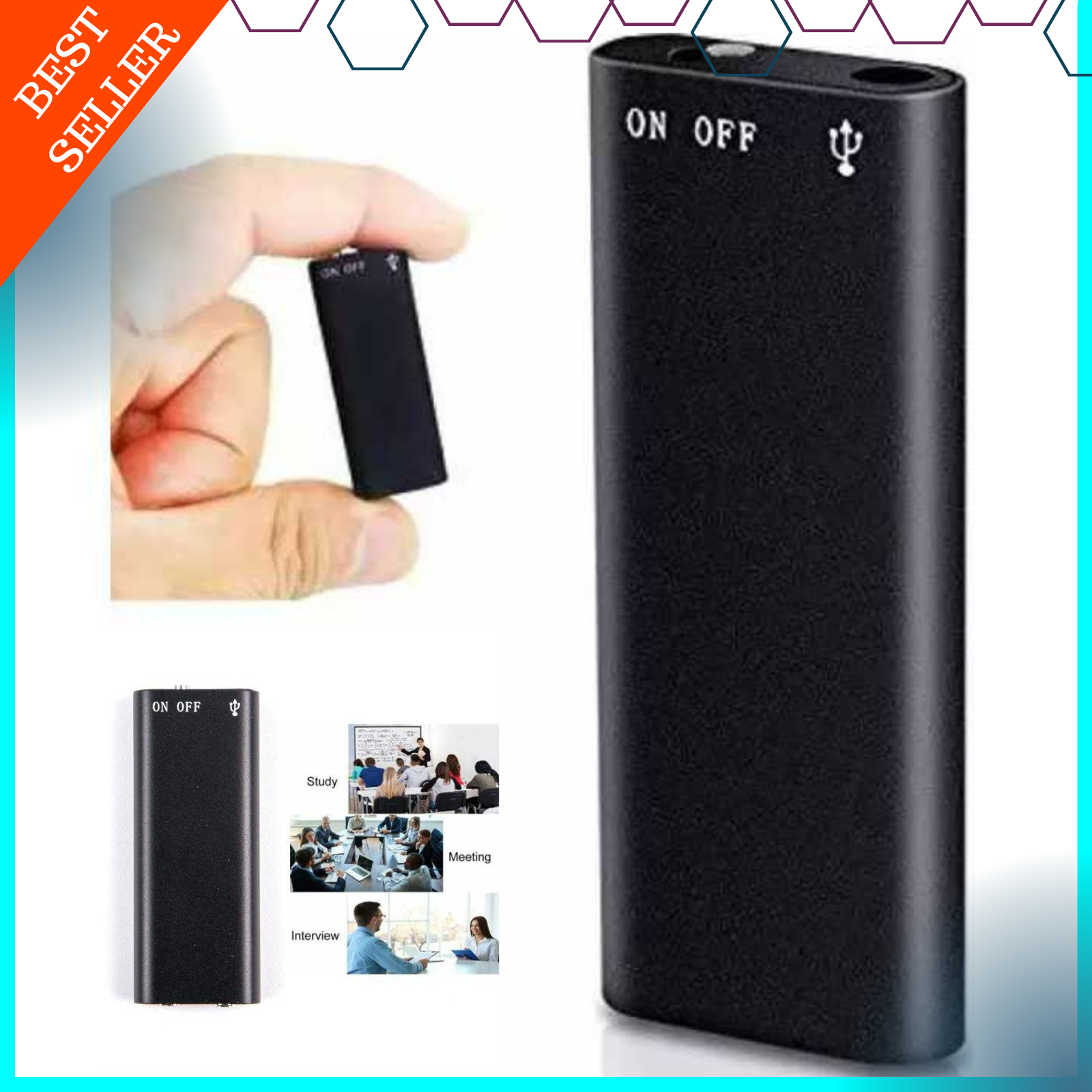 Savetek Perekam Suara Hyperbolic Mini Digital Voice Recorder 8GB - GX ...