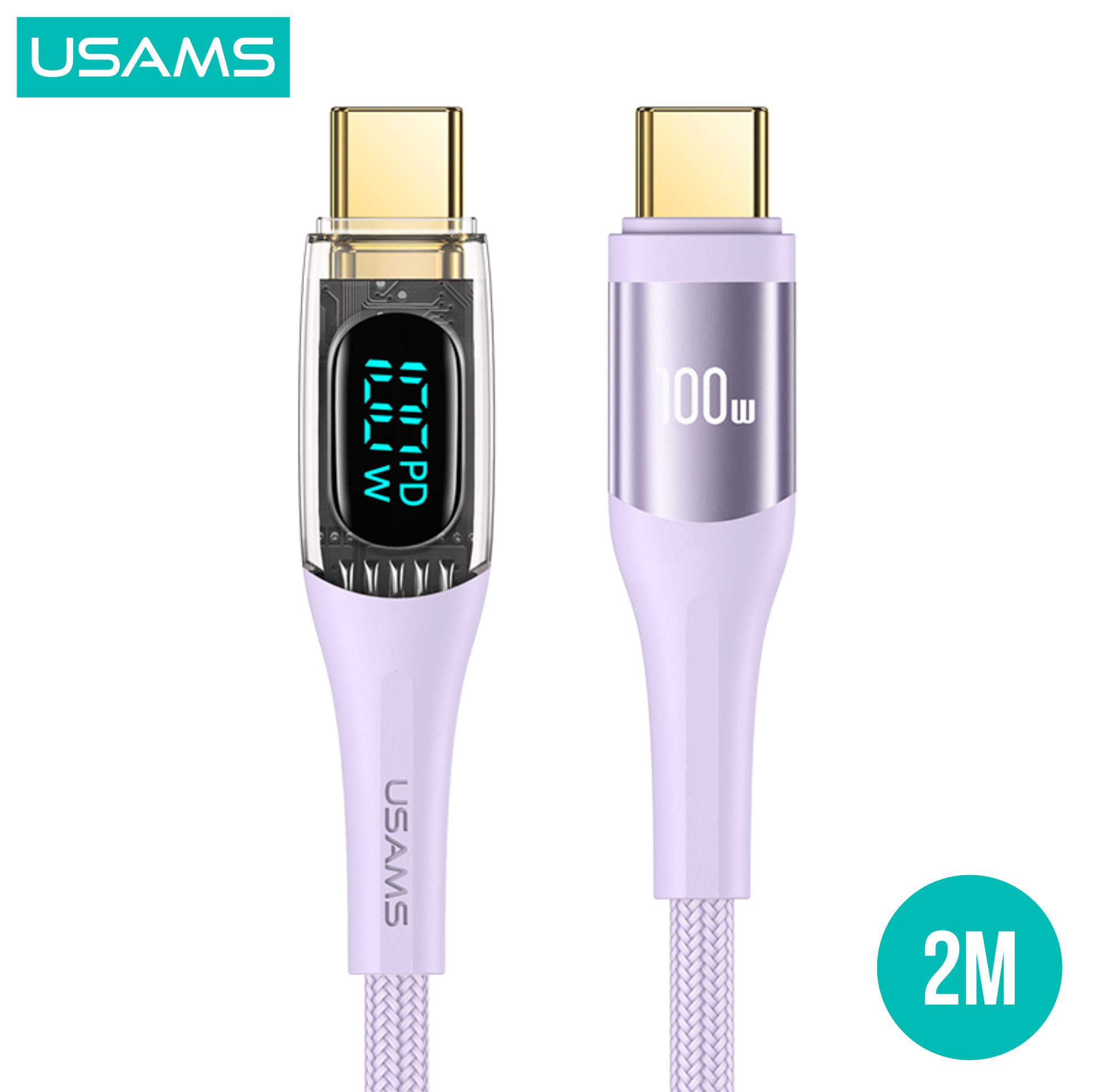USAMS Shadow Series Kabel Data C to C PD 100W Transparent Digital ...