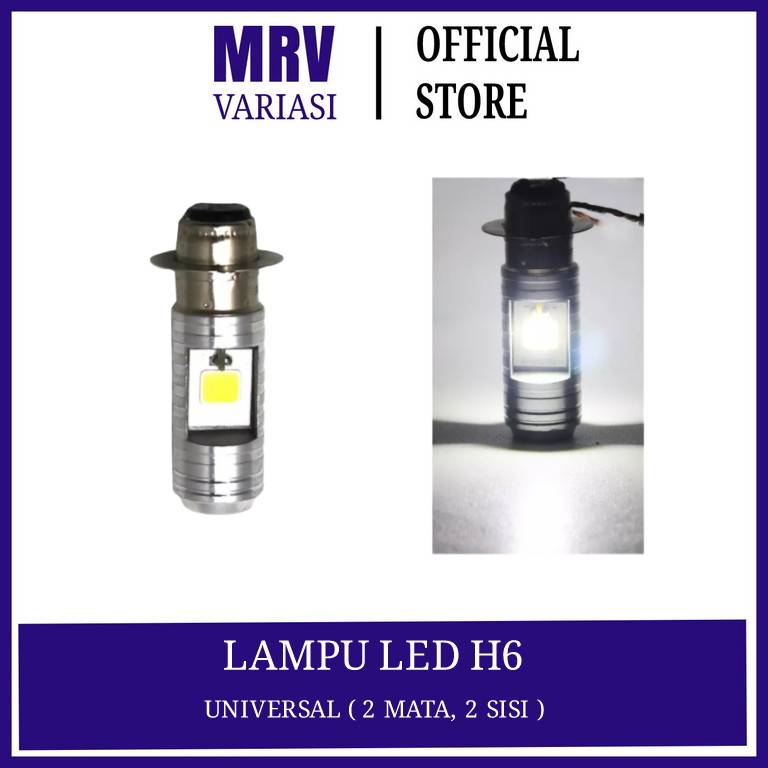 Lampu LED depan H6 bebek matic AC/DC white 12v-80v hi-low universal ...