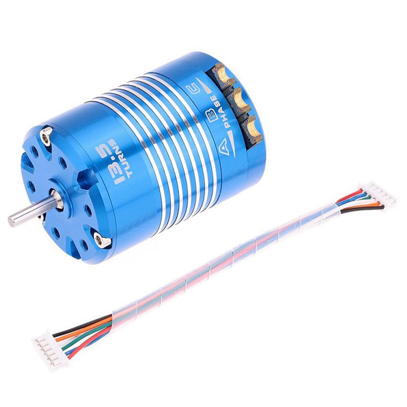 High Efficiency 540 Sensored Brushless Motor for 1/10 RC Car Blue, 13 ...