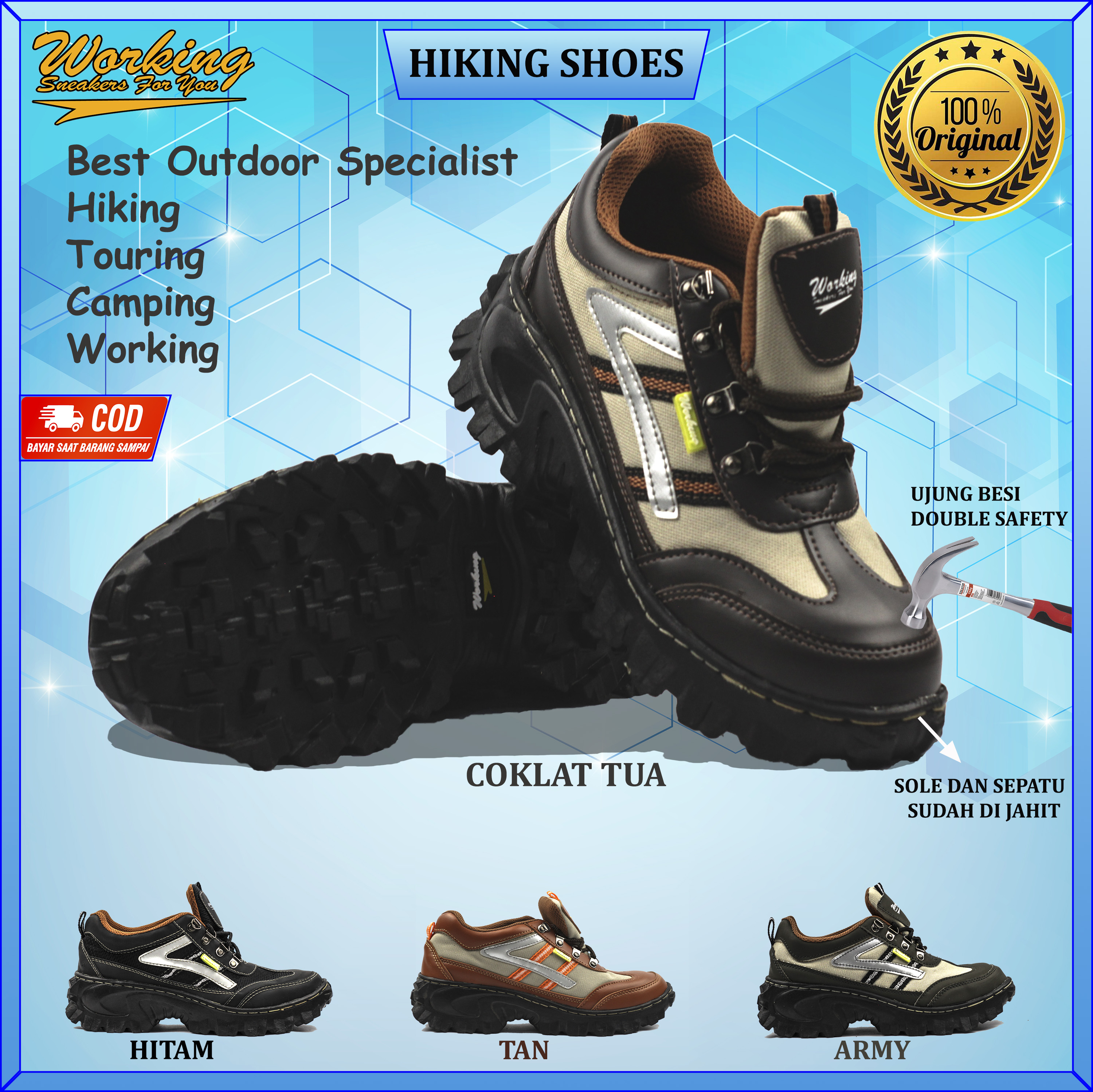 Sepatu Outdoor Hiking Naik Gunung Pria Keren Kekinian Bahan PU Nobuct ...