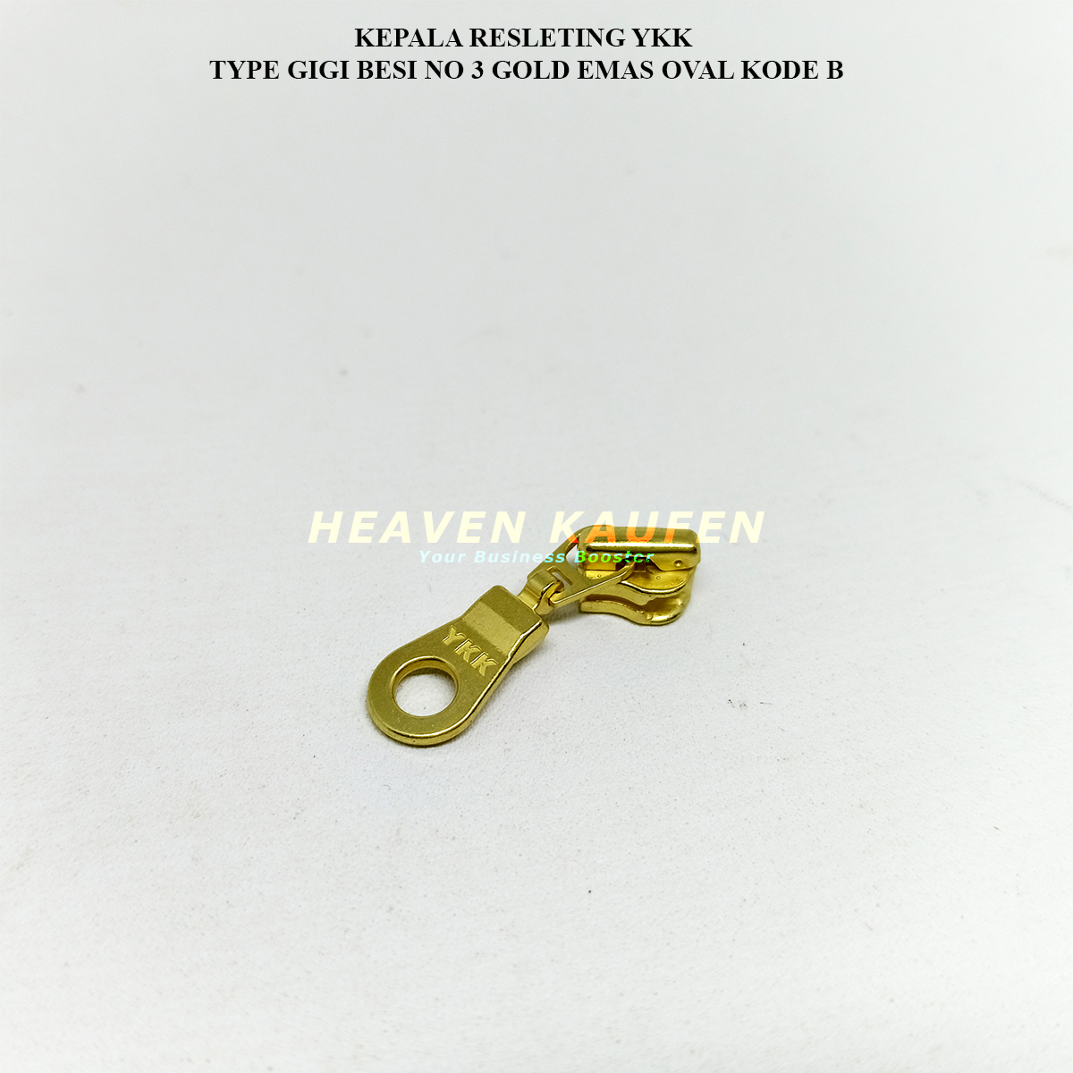 Kepala Resleting Zipper Head YKK Type Gigi Besi Nomor 3 Warna Gold Emas Model Oval Harga Per 2 ...