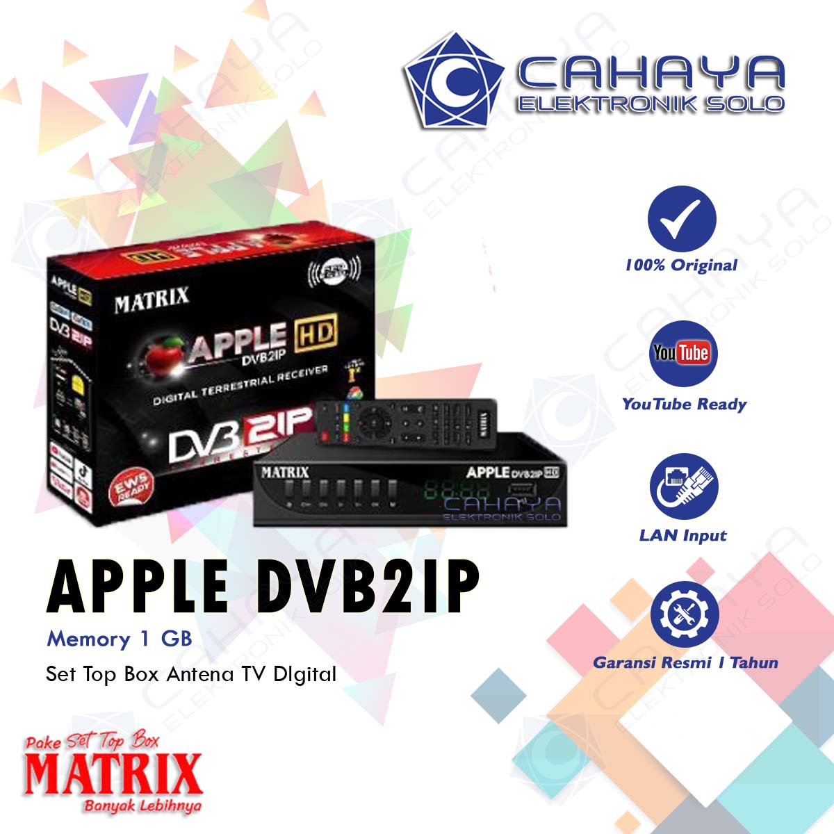 Set Top Box Matrix Apple DVB2IP STB 1GB Memory Antena Digital ASO Apel ...