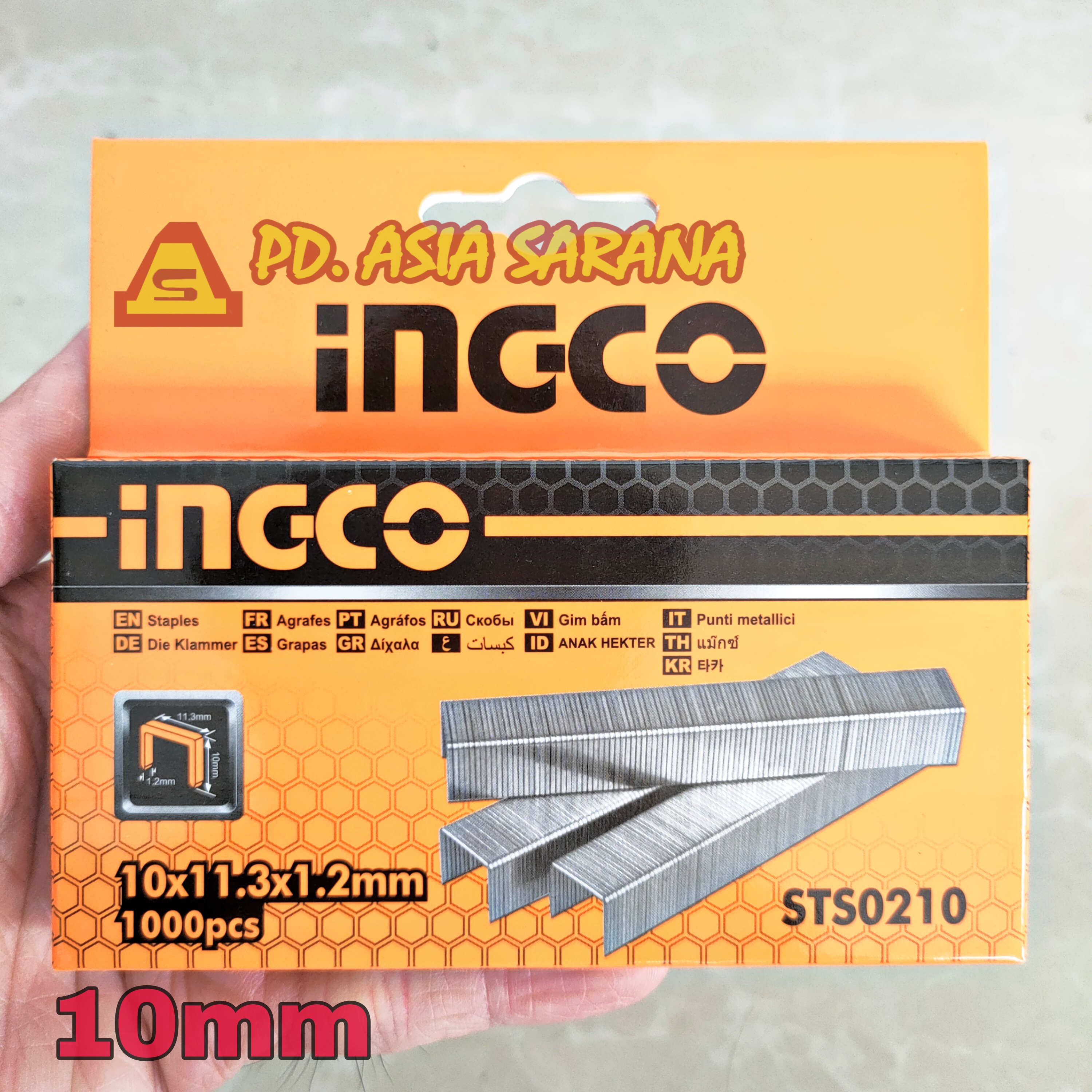 [10mm] Refill Staples Tembak INGCO STS0210 Isi Steples Stapler 10 mm ...