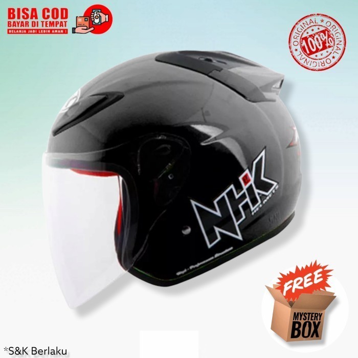 [COD] NHK R6 Hitam Metallic Original - Helm Half Face Original - helm ...