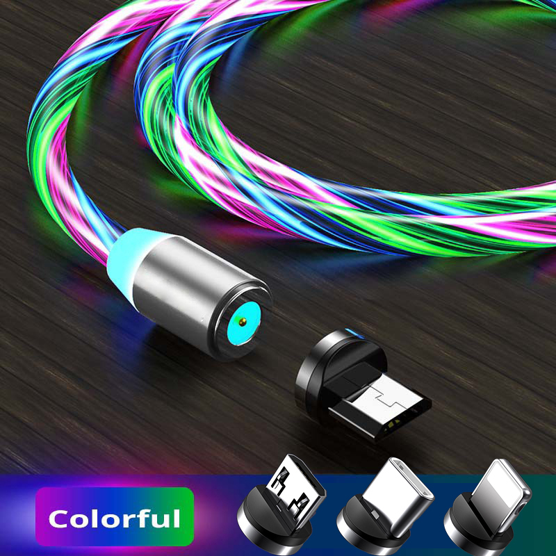 New upgrade Magnetic Charging Cable 3IN1 Run Led / Flowing Led Charging ...