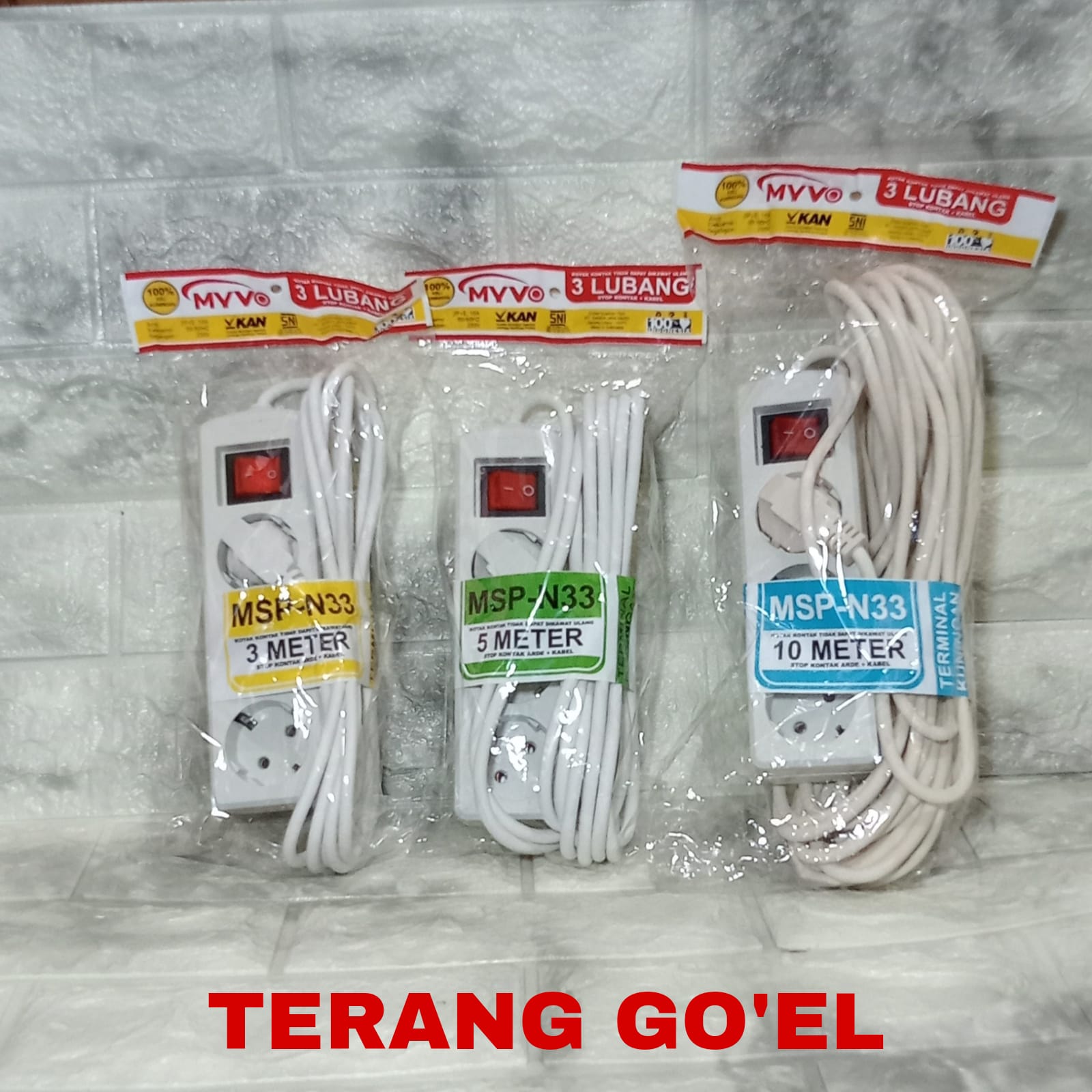 MYVO STOP KONTAK 3 LUBANG 3M/ 5M/ 10M / SOKET 3 LUBANG SNI | Lazada Indonesia