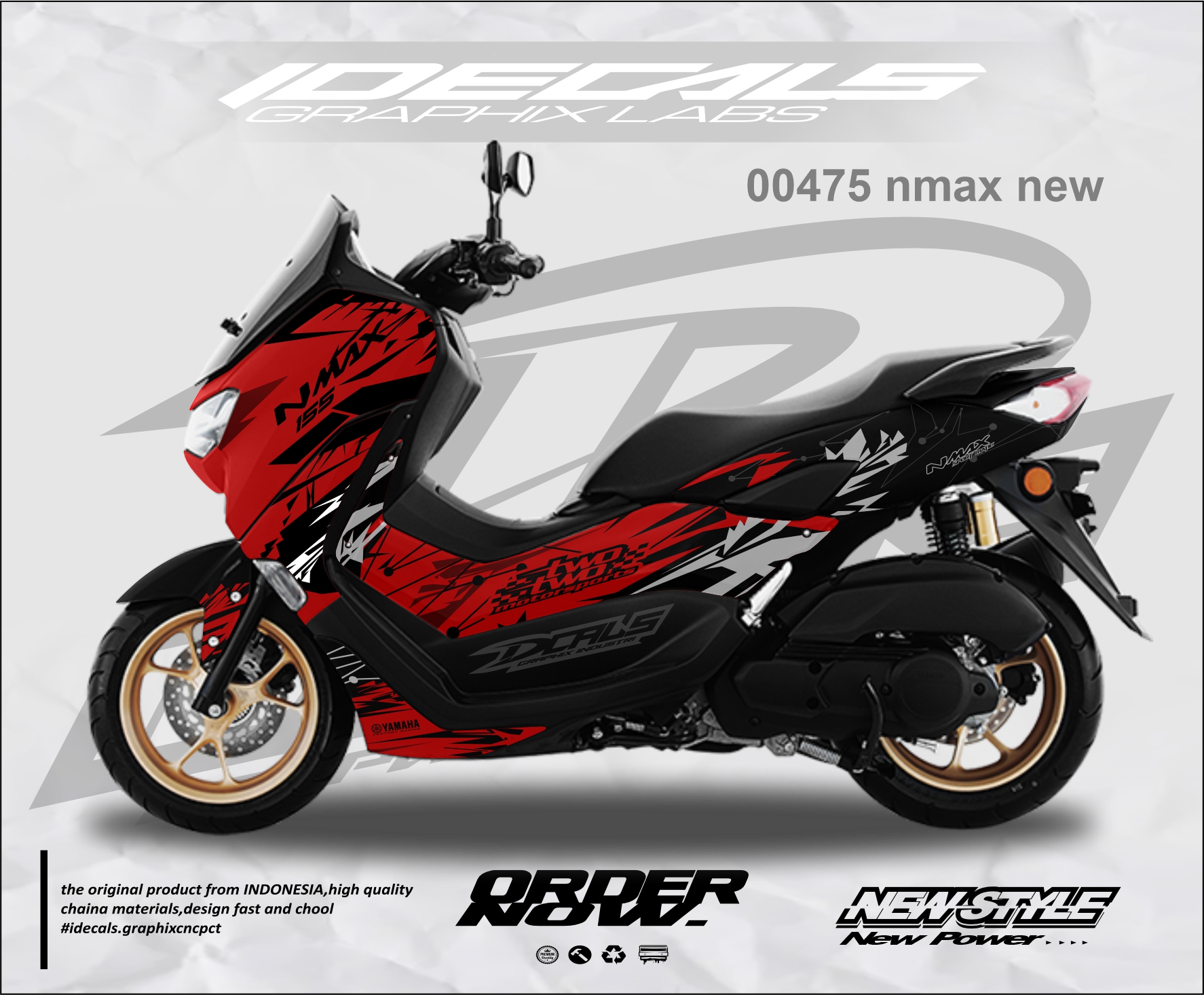 00475 sticker decals fullbody yamaha nmax new 2020 tema garis bercak ...