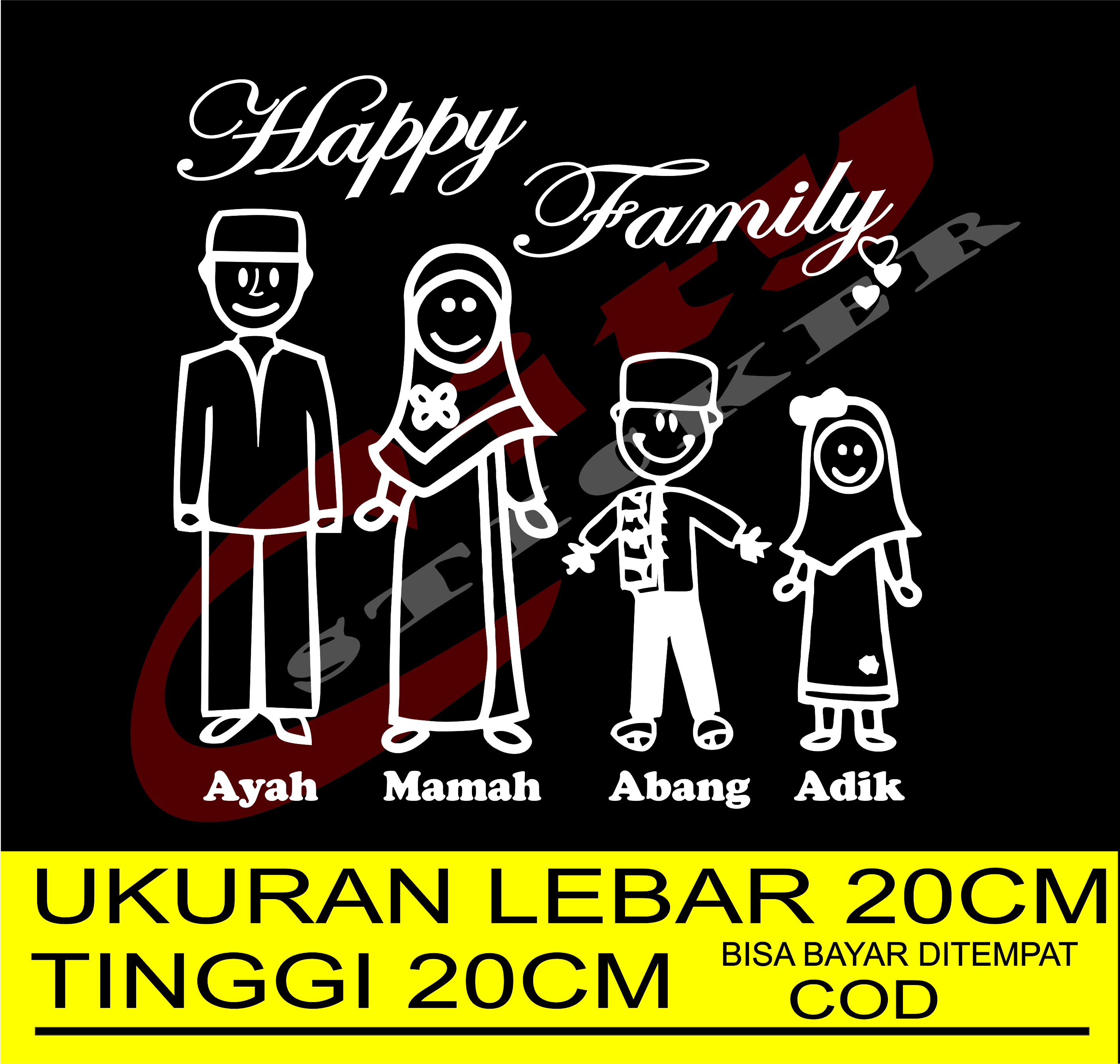 stiker mobil HAPPY FAMILY termurah | Lazada Indonesia