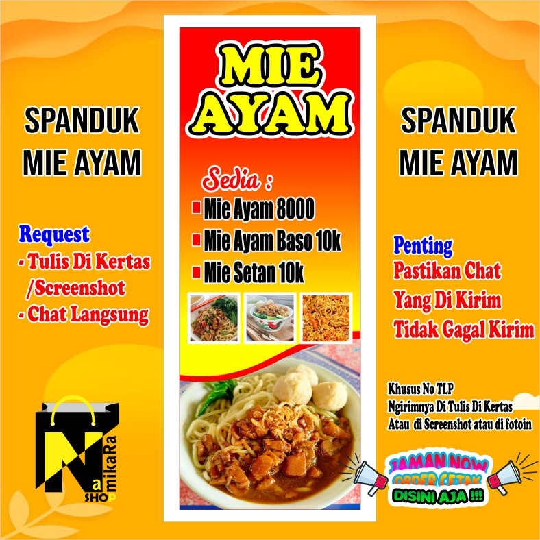 banner backdrop spanduk bakso & Mie Ayam terbaru bisa custom ukuran ...