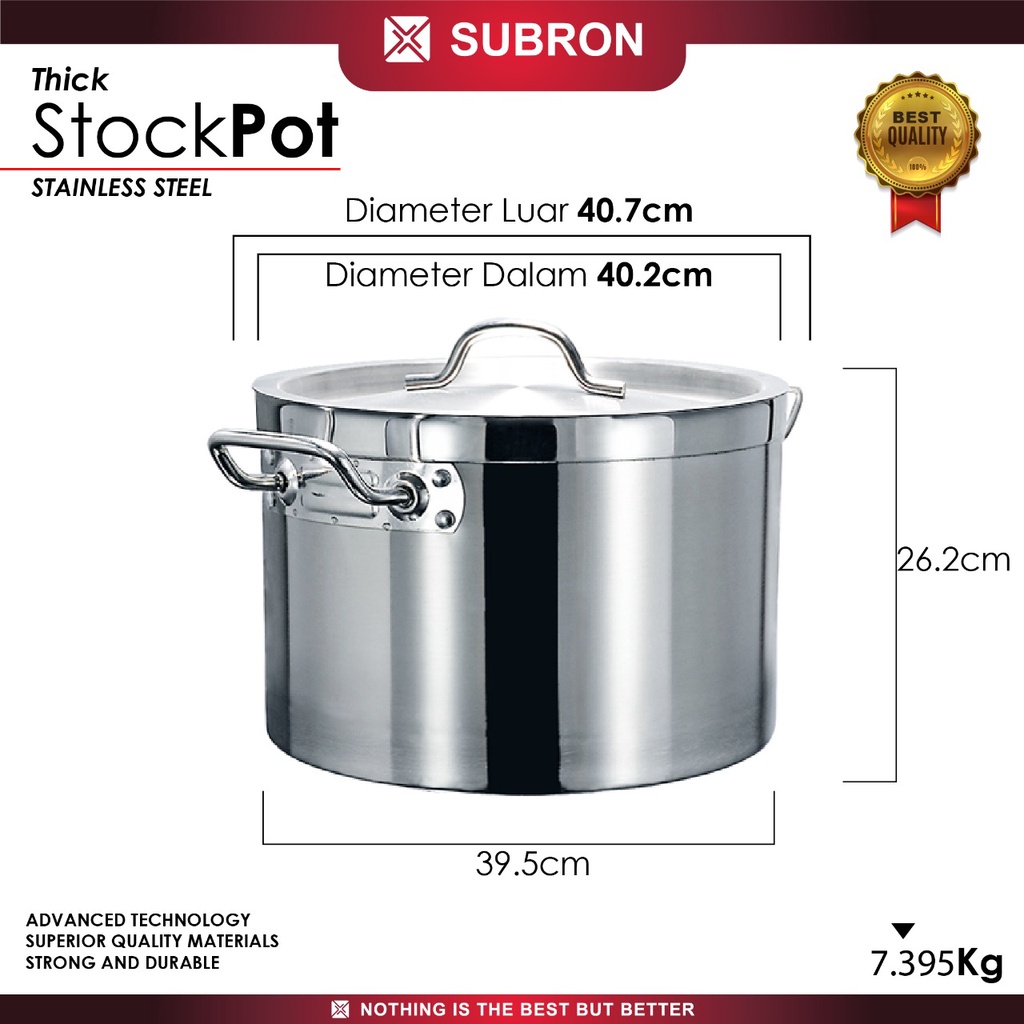 SUBRON Panci Besar Super Tebal Stok Pot 36cm 40cm Sup Soup Masak Banyak ...