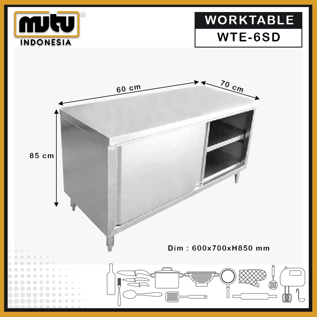 Lemari Stainless / Lemari Dapur / Meja Stainless WTE-6SD | Lazada Indonesia