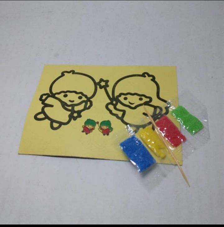 Stiker mewarnai menggambar melukis pasir warna anak mainan anak ...