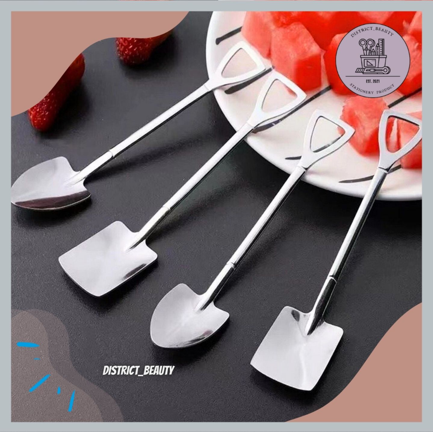 SENDOK DESSERT BENTUK SEKOP BESI STAINLESS SENDOK PUDDING AGER KUE ...