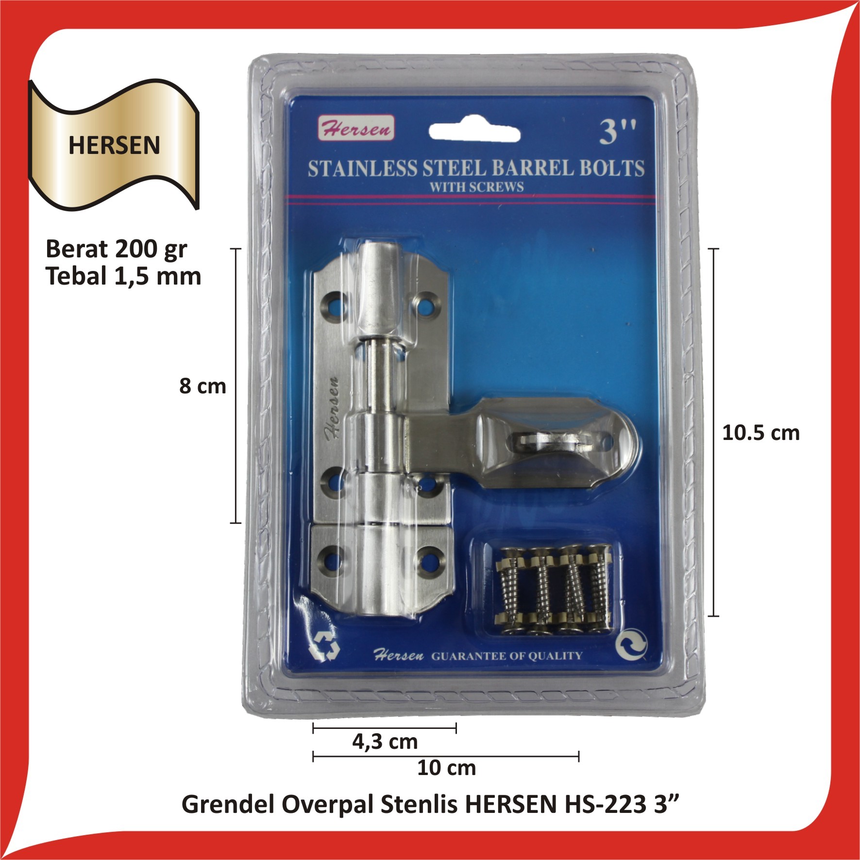 GRENDEL OVERPAL STENLIS / GRENDEL OVERVAL / GRENDEL STAINLES / BARREL ...