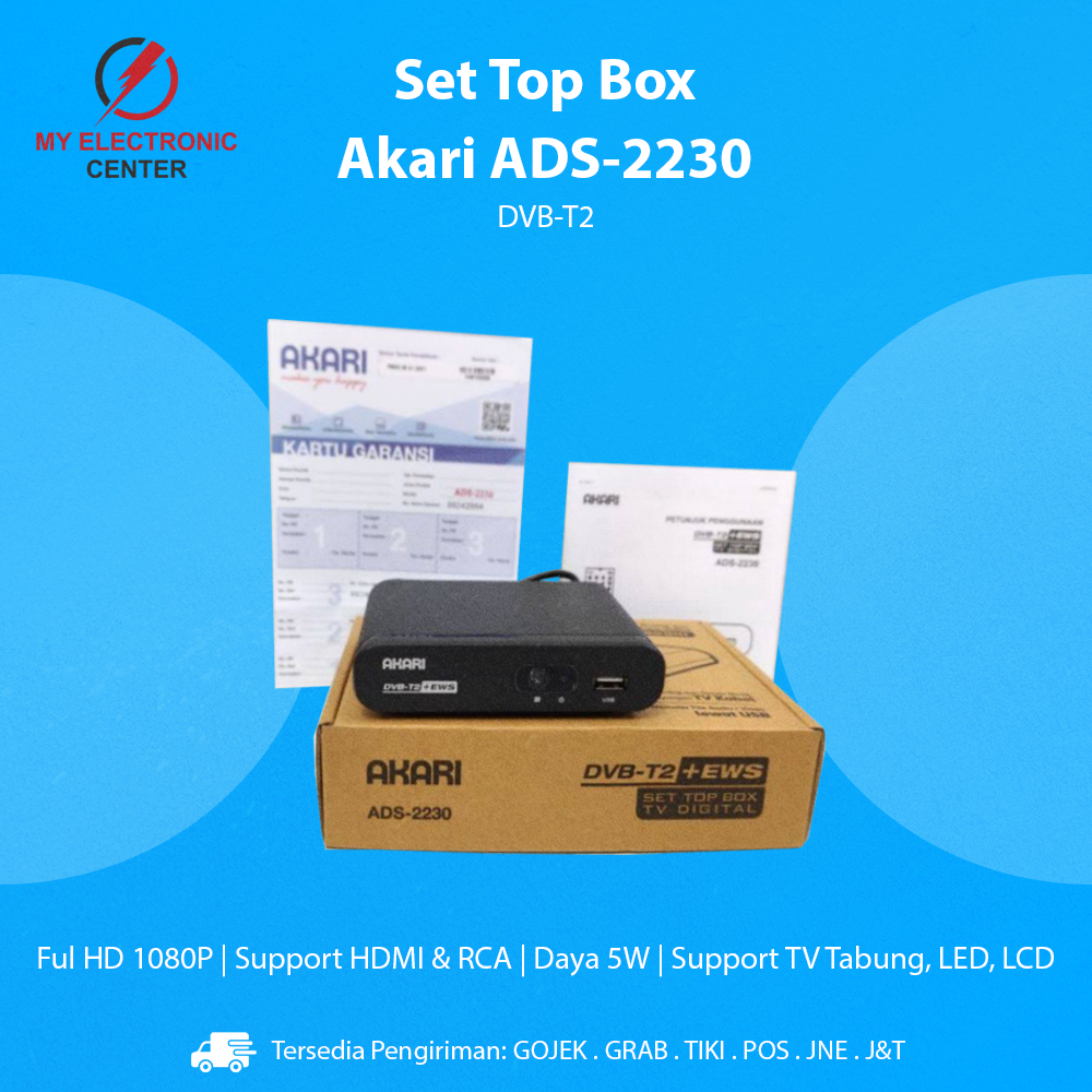 Set Top Box Akari ADS-2230 DVB-T2 STB Antena Digital TV Tabung LED LCD ...