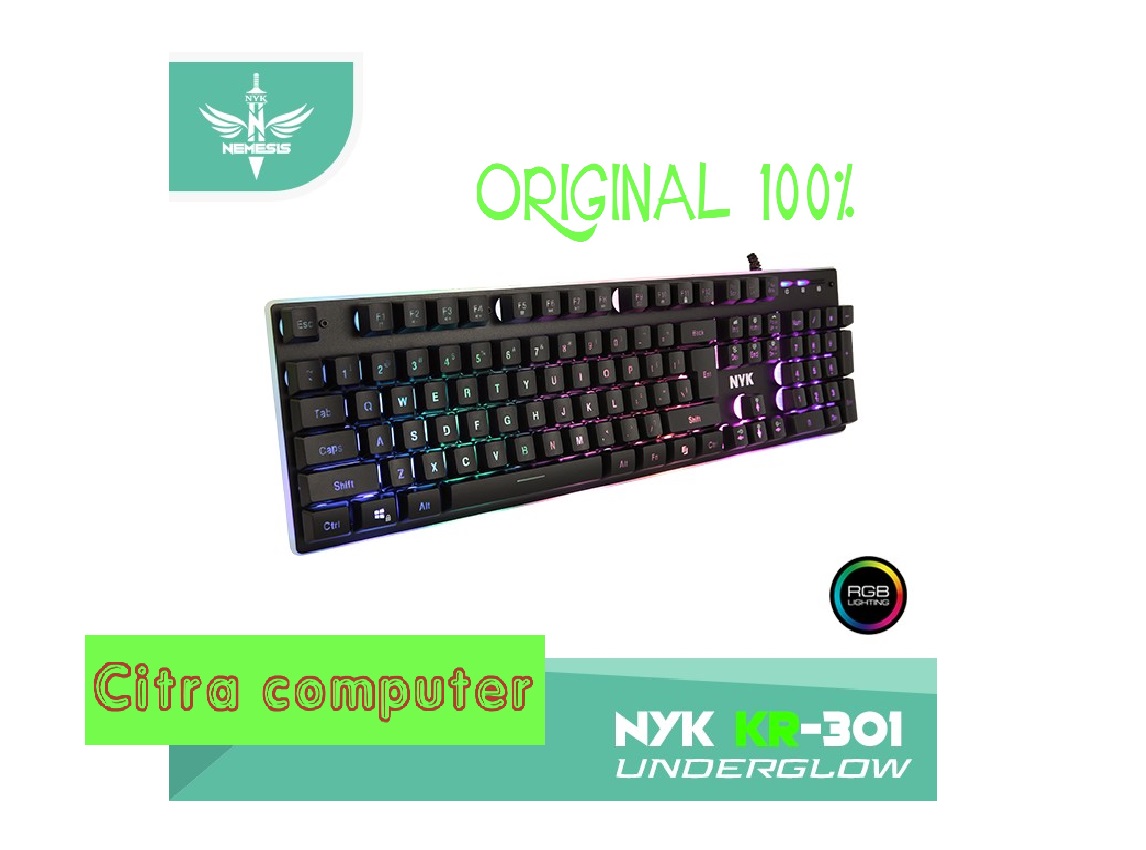 NYK KR-301 Underglow RGB Full Size Metal Plate Gaming Keyboard | Lazada ...