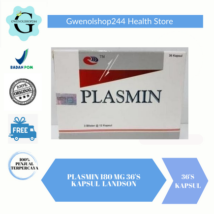 Plasmin 180mg 36's Kapsul Landson -Pelancar Sirkulasi Darah | Lazada ...