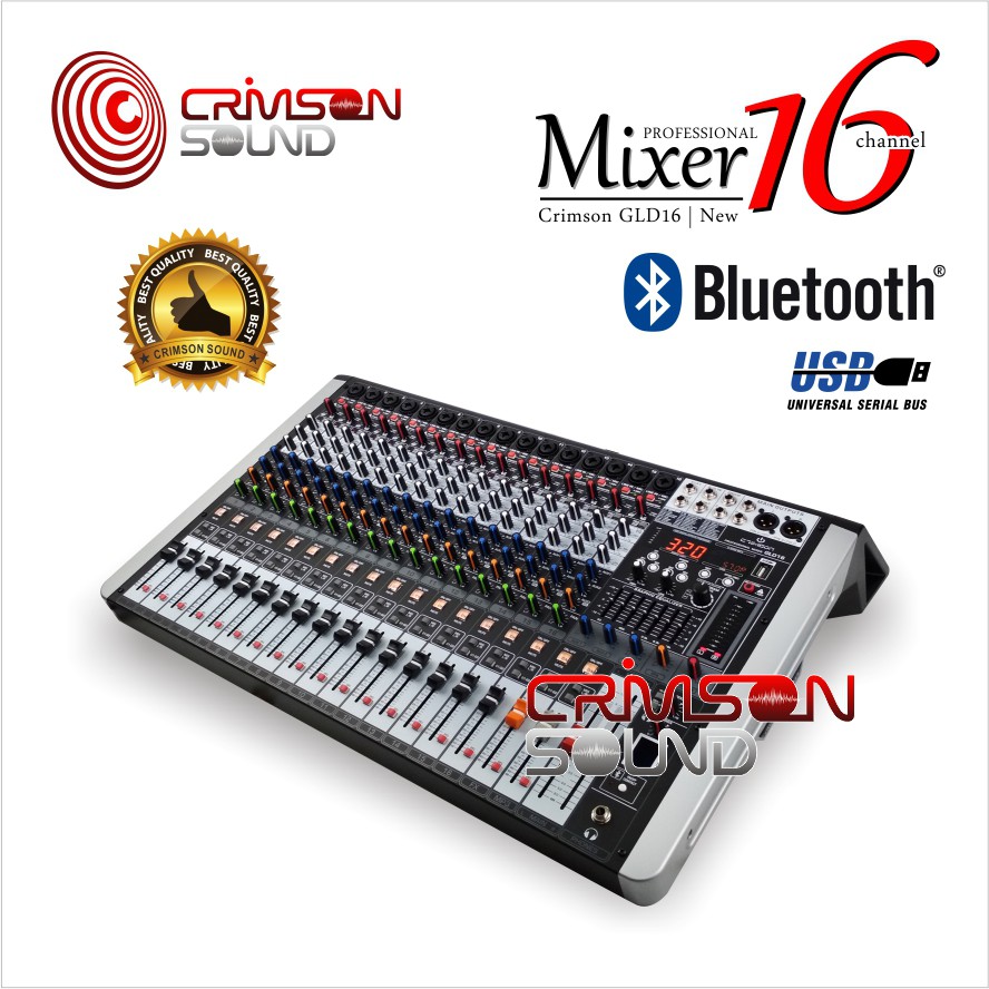 MIXER CRIMSON 16 Channel BLUETOOTH 320 DSP GLD16 | Lazada Indonesia