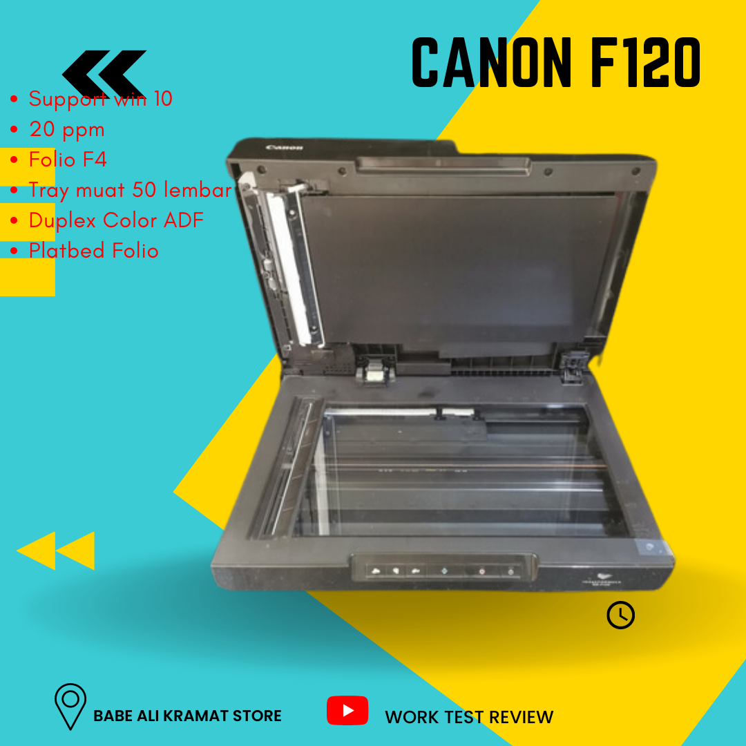 Scanner Folio F4 Canon DR-F120 Dengan ADF Dan Flatbed Support win 10 ...