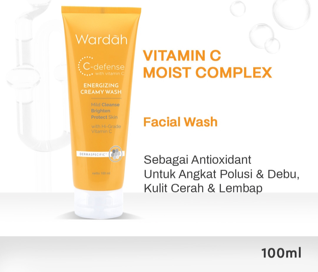 Wardah C-Defense Energizing Creamy Wash with vitamin c 100 ml | Lazada ...