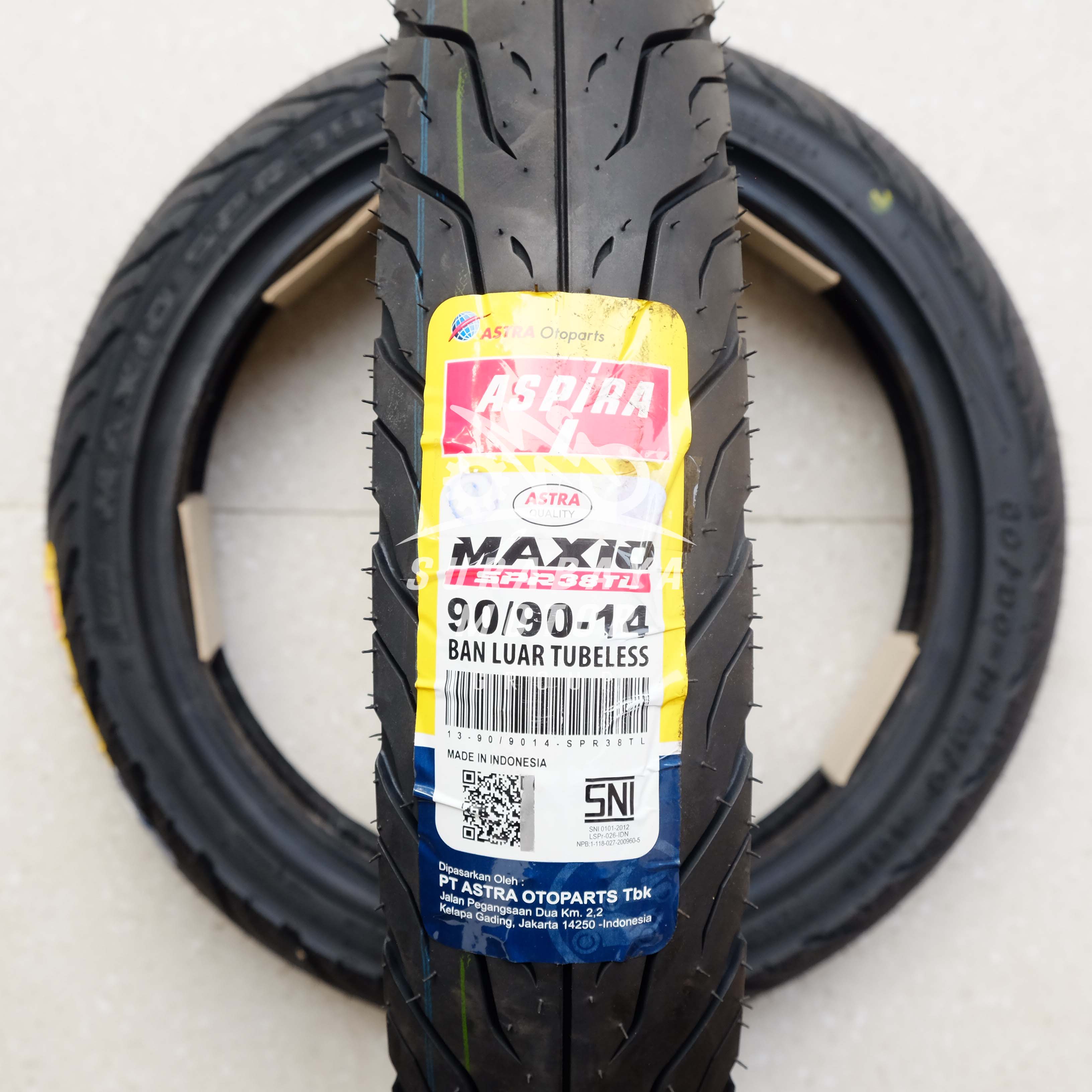 Ban Tubeless ASPIRA 90/90-14 SPR38 TL Sepeda Motor Belakang Matic Ring ...