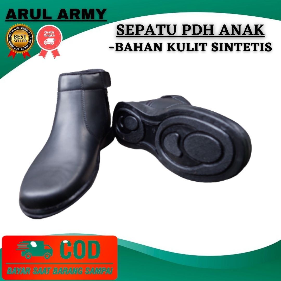 SEPATU PDL DAN PDH ANAK kecil laki perempuan sepatu boot dinas harian polisi pilot tni anak tk ...