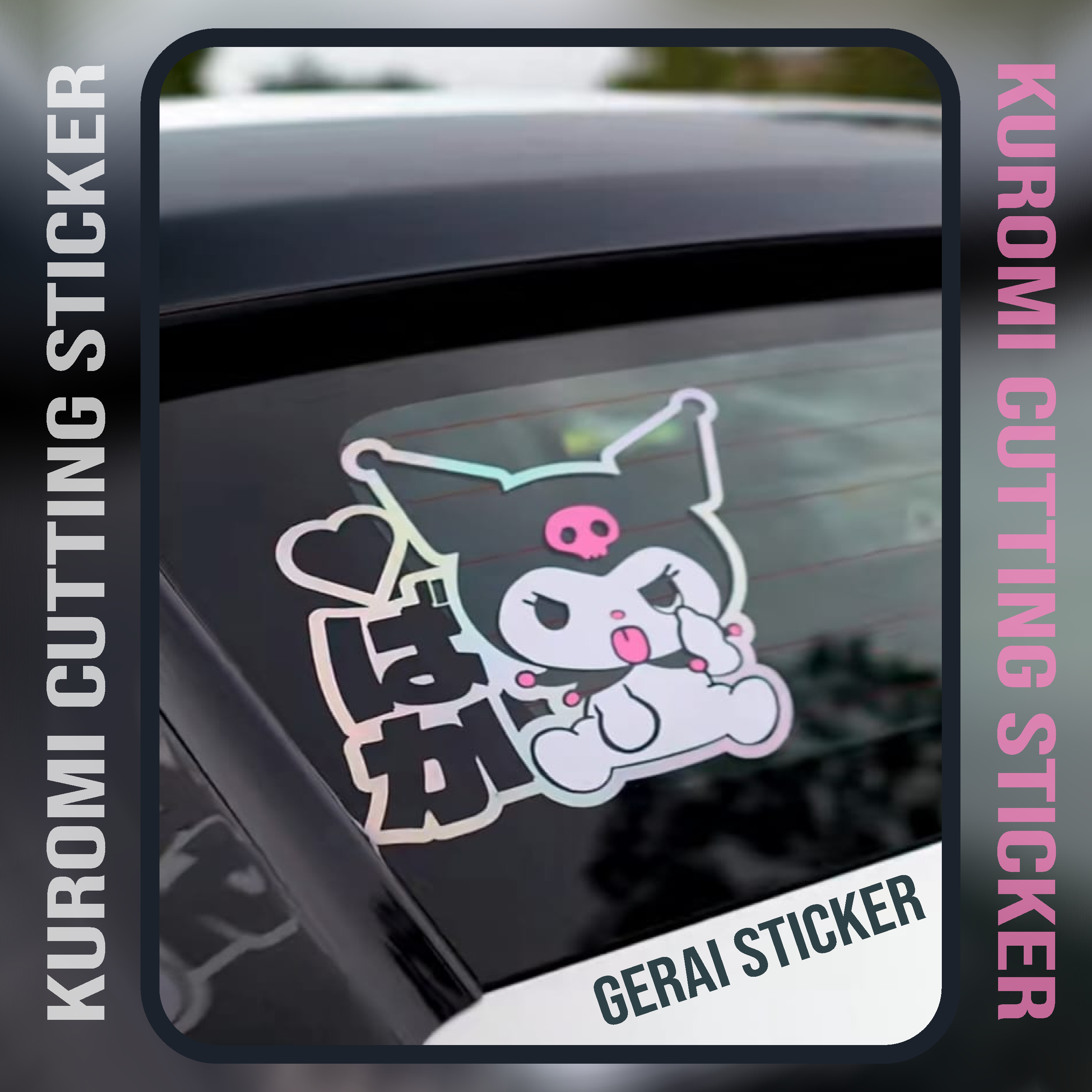 Stiker Cutting Lucu 2D Sanrio Karakter Kuromi, stiker kuromi cutting ...