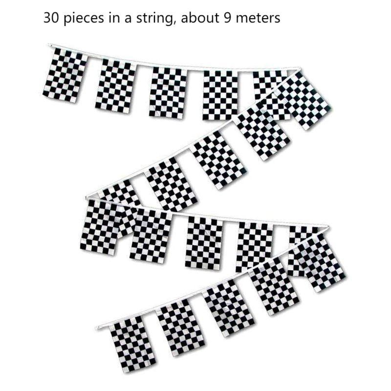 9m Bendera Balapan 14x21cm Bendera Balap 30pcs Racing Flag Motif Catur ...