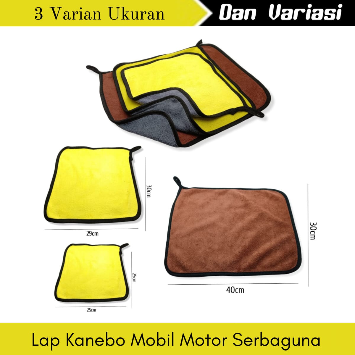 Lap Kanebo Motor Mobil Serbaguna Dengan 3 Pilihan Ukuran Kecil,Sedang ...