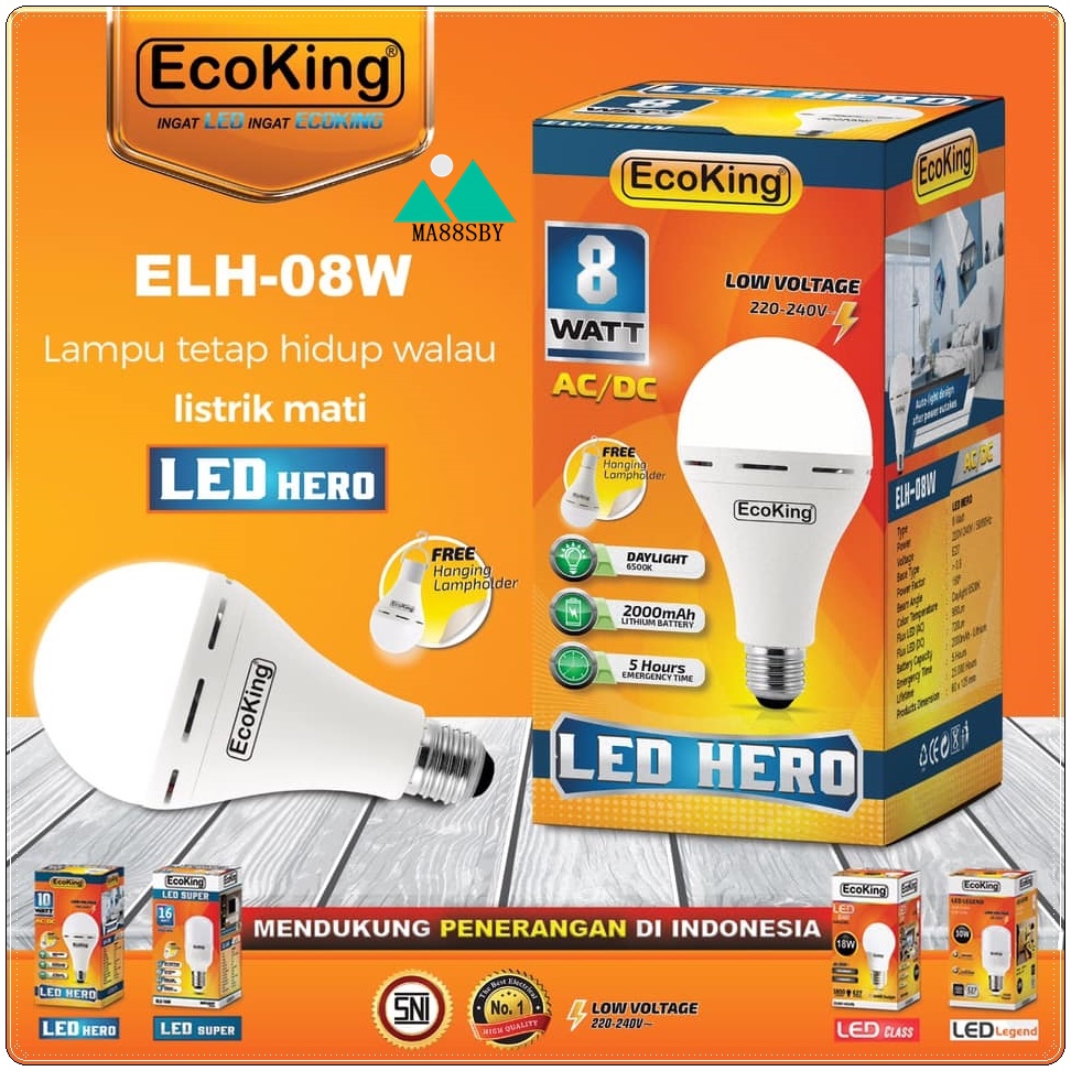 MAMAKU lampu emergency led bulb hero Ecoking ( emergency lamp led ...