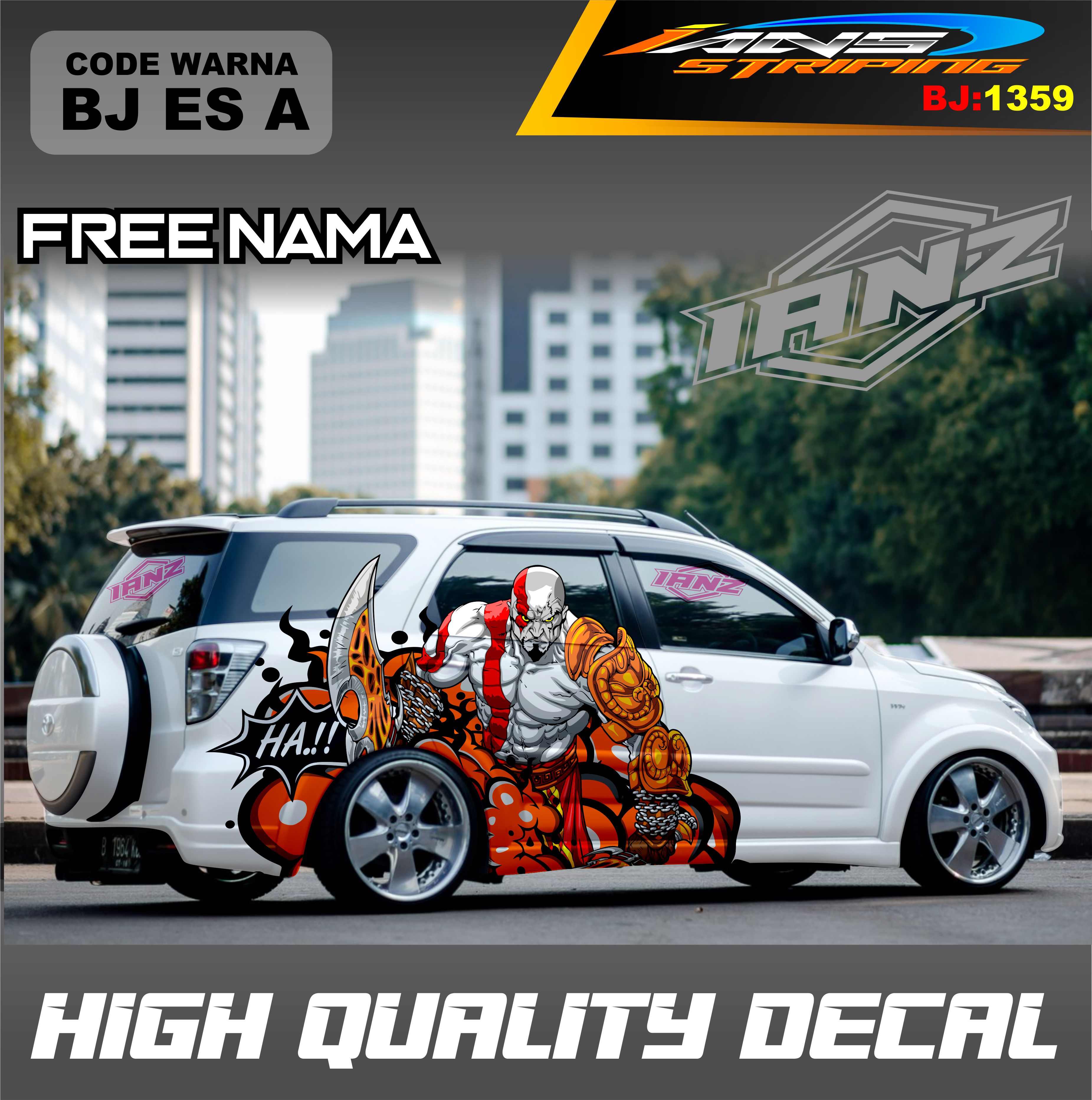 DECAL STIKER MOBIL ANIMASI HERO / STIKER MOBIL TERIOS AVANZA TOYOTA ...